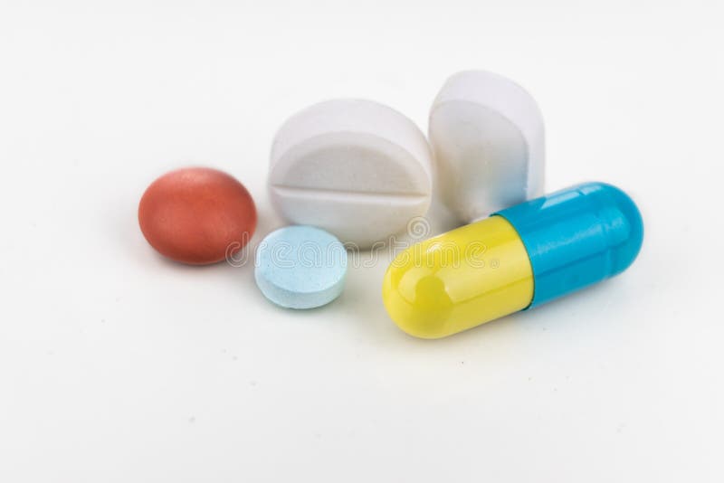 Close-up on Group of Medicine in Capsule, Caplet, Tablet Format on ...