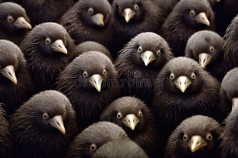 Close-up of a Group of Kiwi Chicks Stock Illustration - Illustration of ...