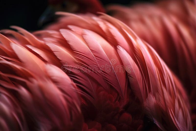 A Close Up of a Group of Pink Birds with Long Feathers Stock ...