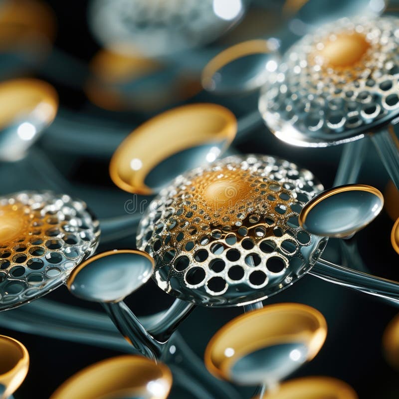 A Close Up of a Group of Preforated Metal Spheres, AI Stock ...