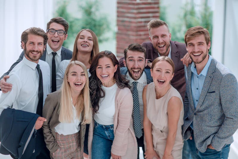 Close Up. a Group of Professional Corporate Employees Stock Photo ...