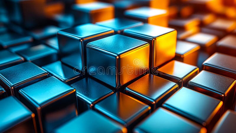 A Close Up of a Group of Shiny Cubes Stock Photo - Image of making ...
