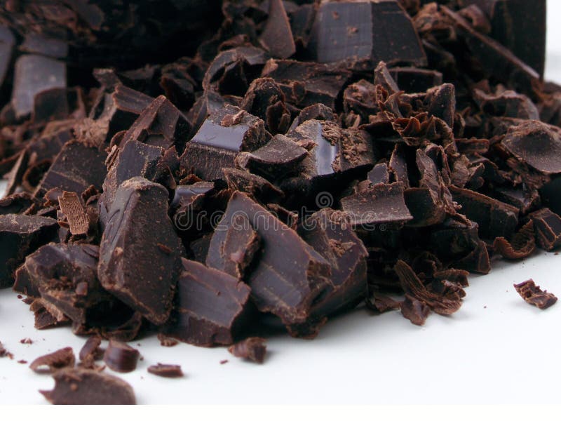 Close Up of a Group Small Pieces of Delicious Brown Chocolate Stock ...