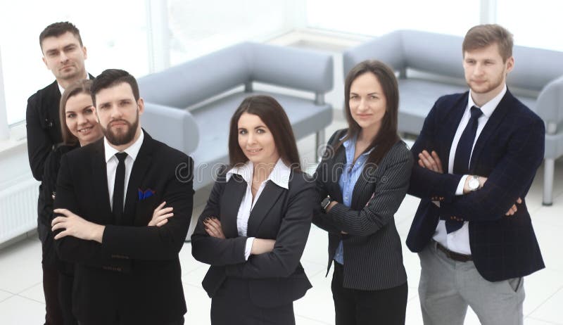 Close Up.a Group of Successful Business People Standing in the Office ...
