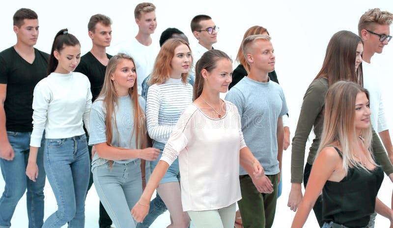 Group of Successful Young People Stepping Forward Stock Photo - Image ...