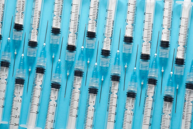 Syringes close-up view stock image. Image of injection - 203096787