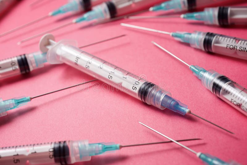 Syringes close up stock photo. Image of healthcare, needle - 165645124
