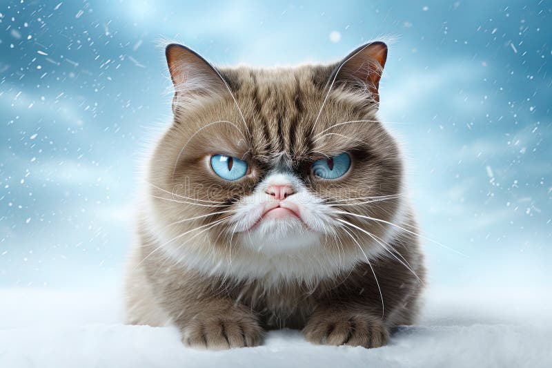 Close-up of Grumpy Cat Head. Stock Illustration - Illustration of alert ...