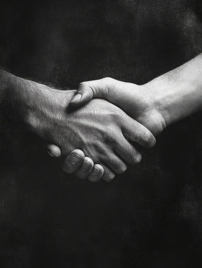 Close Up of Grunge Style Handshake between Two Individuals Showing ...