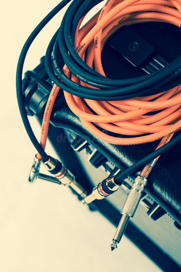 Close-up of Guitar Amplifier with Jack Cable Stock Image - Image of ...