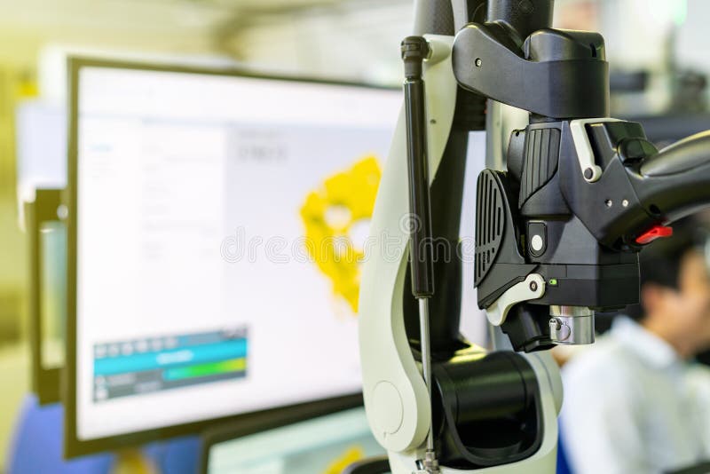 Close Up Gun Scan or Hand Held of High Technology and Modern Automatic ...