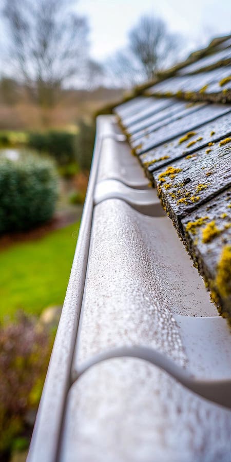 A Close Up of a Gutter on the Side of a House Stock Image - Image of ...