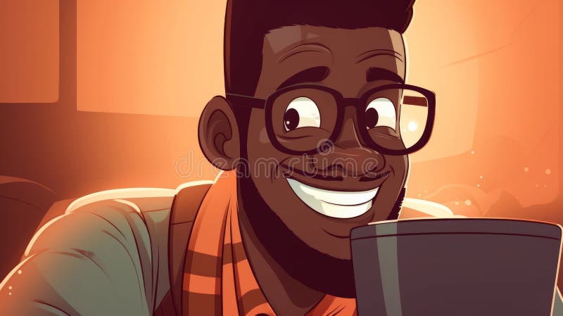 Close Up of a Guy Super Happy Comic Style Generative AI Stock ...