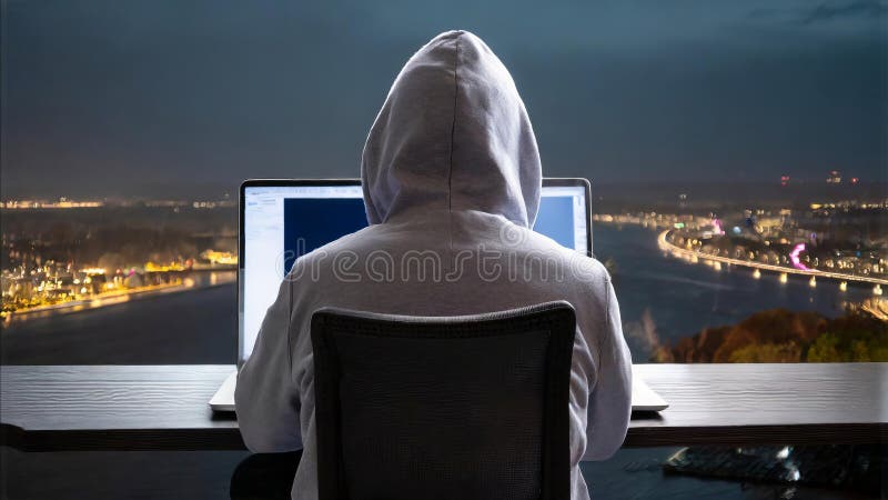 Close-up of a Hacker Behind a Laptop Stock Photo - Image of information ...