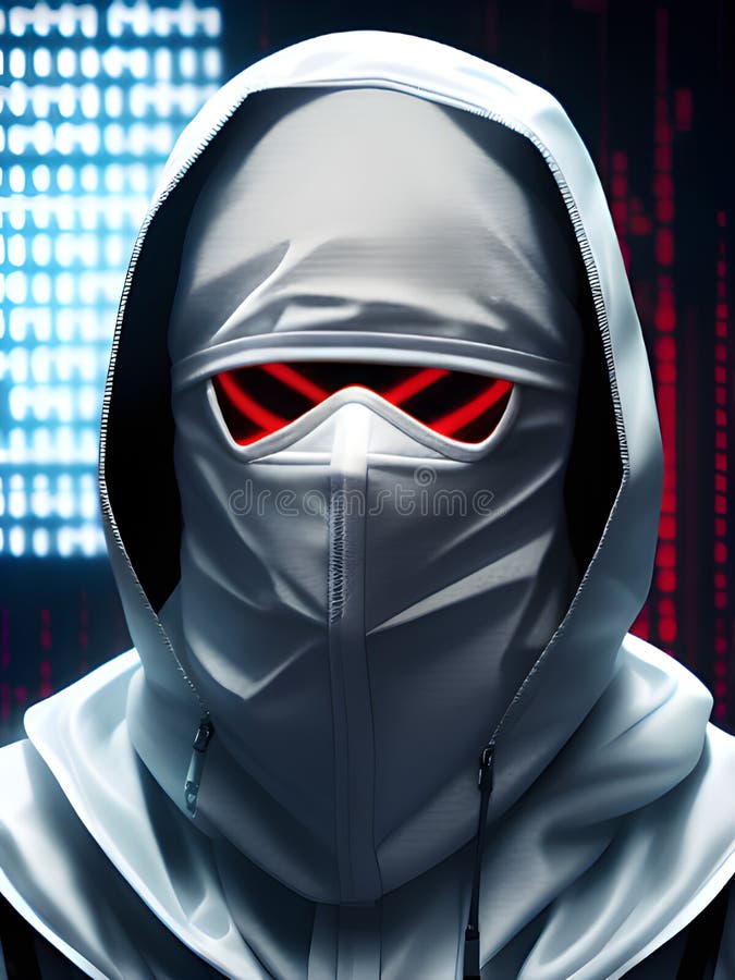 Close Up Hacker in Black Hoodie in Dark Room Stock Illustration ...