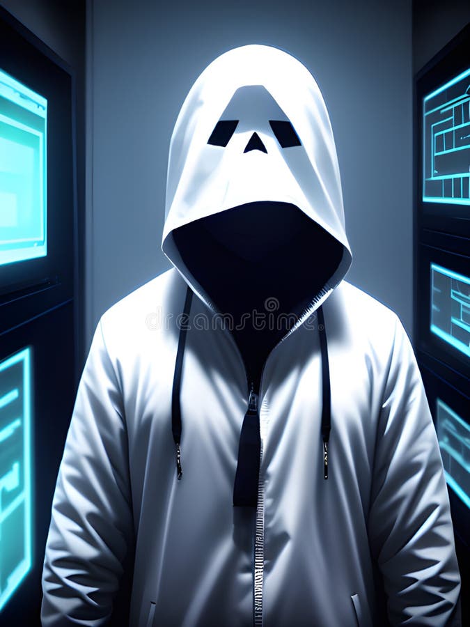 Close Up Hacker in Dark Room, Ai Generated Stock Illustration ...