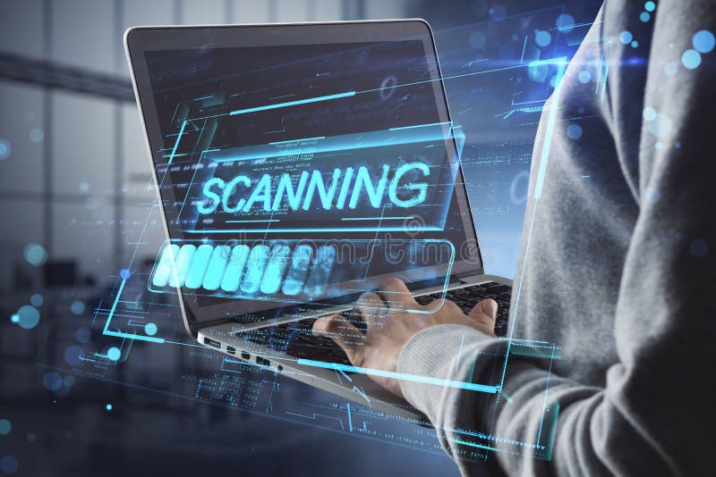 Close-up Scanning Eye . Biometric and Technology Concept Stock Image ...