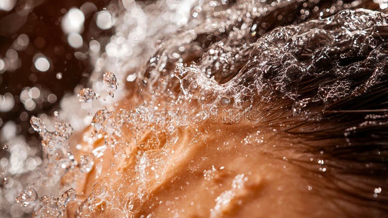A Close Up of a Hair Brush with Water Splashing on it Stock Image ...