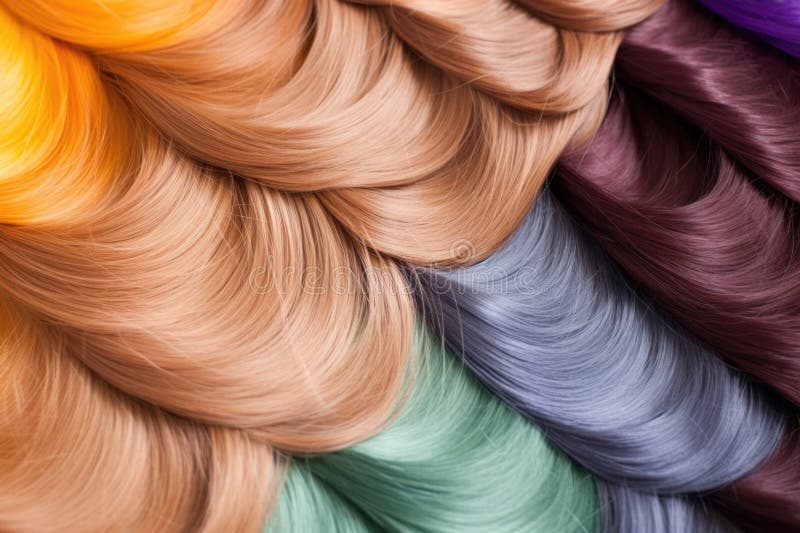 Close-up of Hair Dye Samples in Various Colors Stock Image - Image of ...