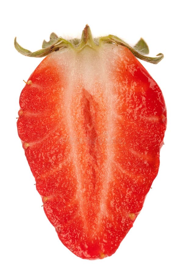 Close Up of Half of Strawberry, Isolated Stock Image - Image of natural ...
