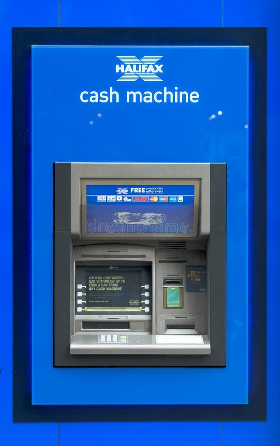 Close Up of Halifax Cash Machine Editorial Stock Image - Image of ...