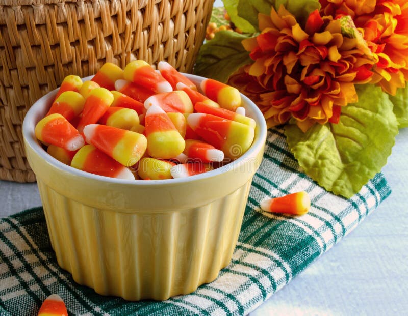 Close Up of Halloween Candy Corn in Bowl Stock Photo - Image of sweet ...