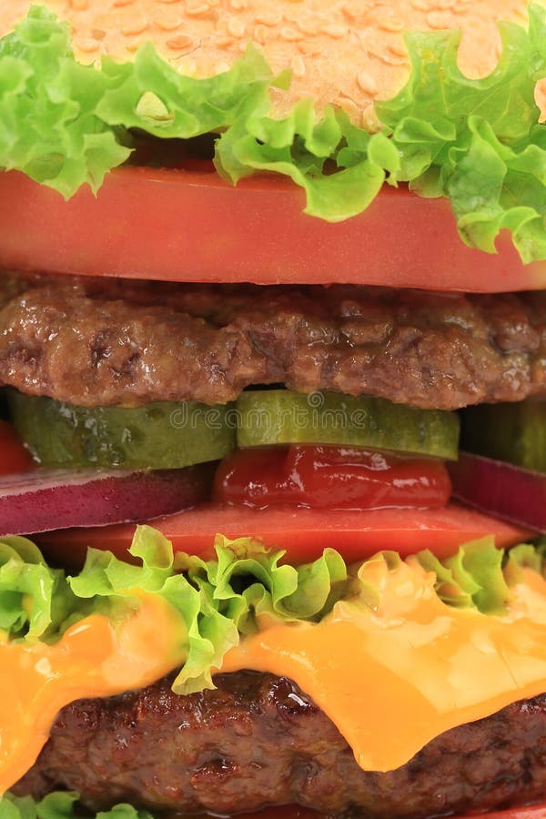 Layers of a hamburger stock image. Image of gourmet, beef - 94735851