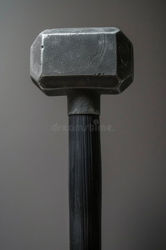 A Close-up of a Hammer Attached To a Pole or Handle Stock Image - Image ...
