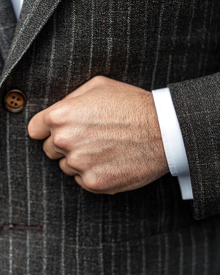 Close Up of Hand Adjusting Suit Jacket, Showcasing Professionalism and ...
