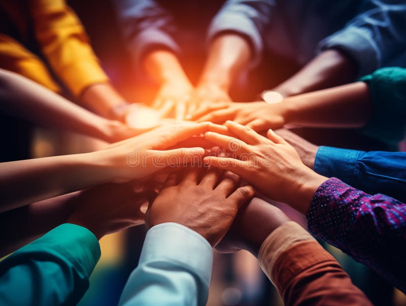Close Up Hand of Business People Putting Hands Together, Support and ...