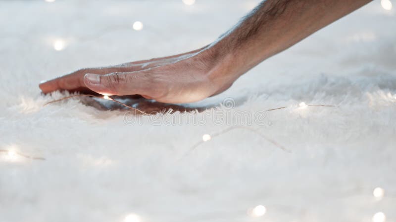 Close-up of Hand Caressing Soft White Carpet Stock Image - Image of ...