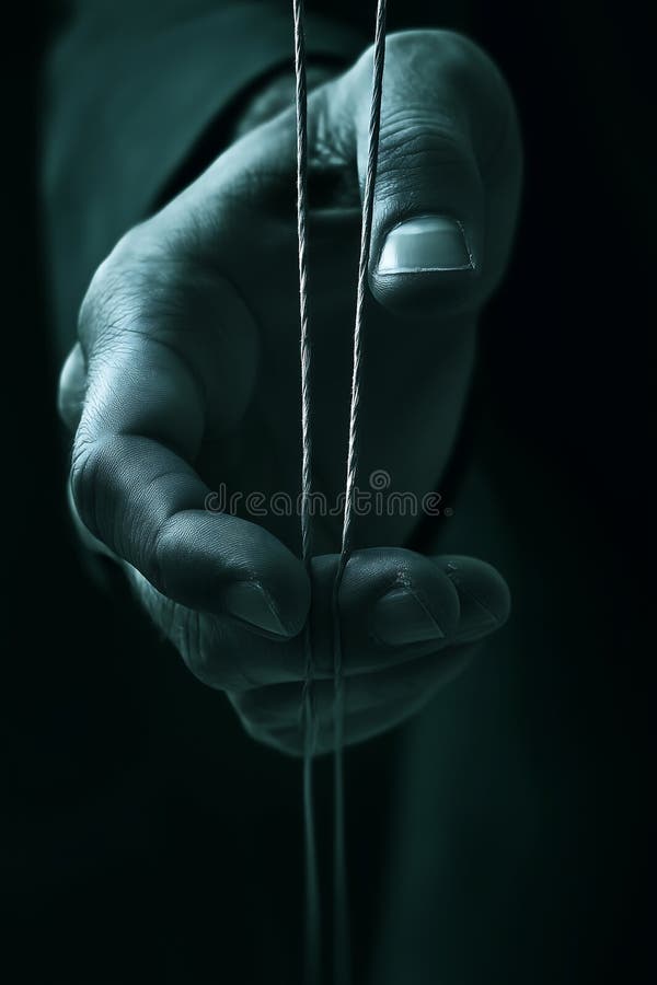 Close-Up of Hand Controlling Puppet Strings Stock Image - Image of ...