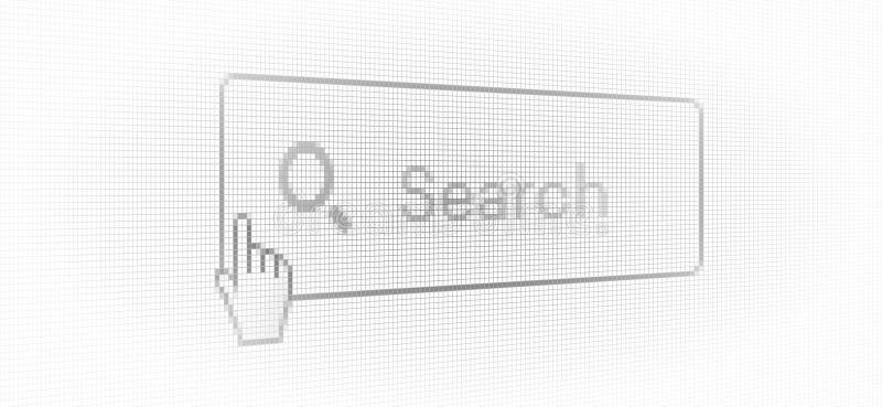 Close Up Hand Cursor and Site Search Bar Form Stock Vector ...