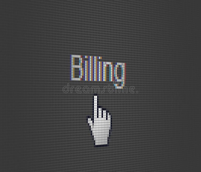 Close Up Hand Cursor and Web Site Account Billing Stock Vector - Illustration of symbol, finger ...