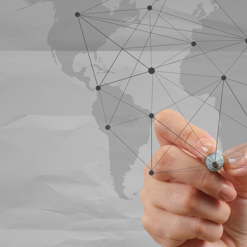 Close Up Hand Drawing with New Modern Computer Stock Image - Image of ...