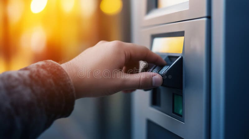 Close Up of Hand Entering Secure PIN at Banking Machine, Showcasing ...
