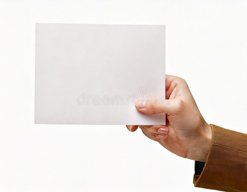 A Close-up of a Hand Holding a Blank Sheet of Paper, Perfect for ...