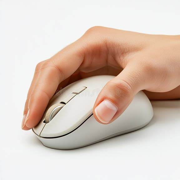 Close Up of Hand Holding Computer Mouse, Showcasing Sleek Design and ...