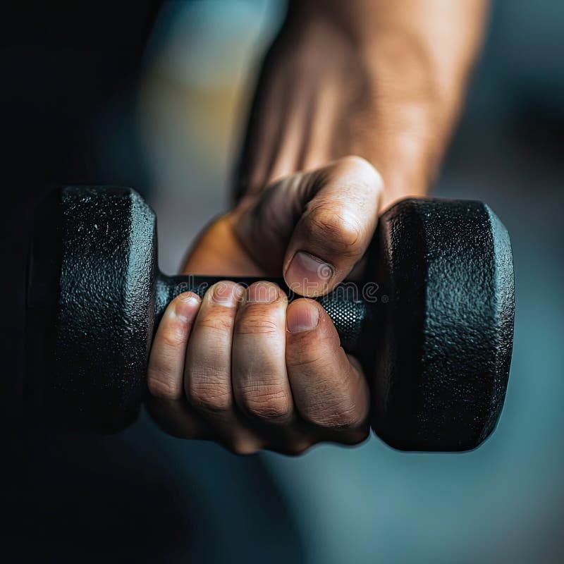 Close-up of a Hand Holding a Dumbbell. Selective Focus Stock Image ...
