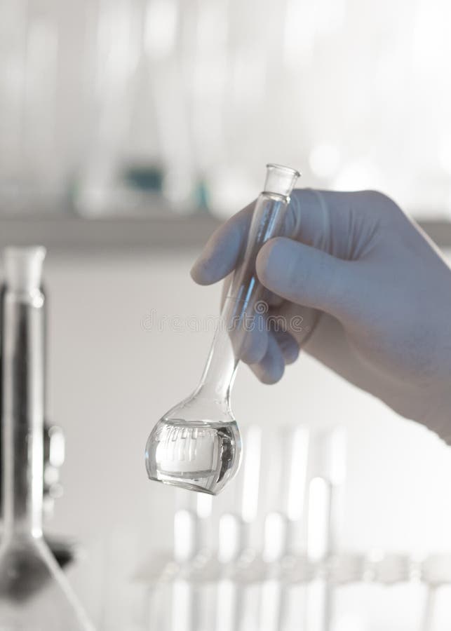 Close Up Hand Holding Lab Glassware. High Quality Photo Stock Image ...