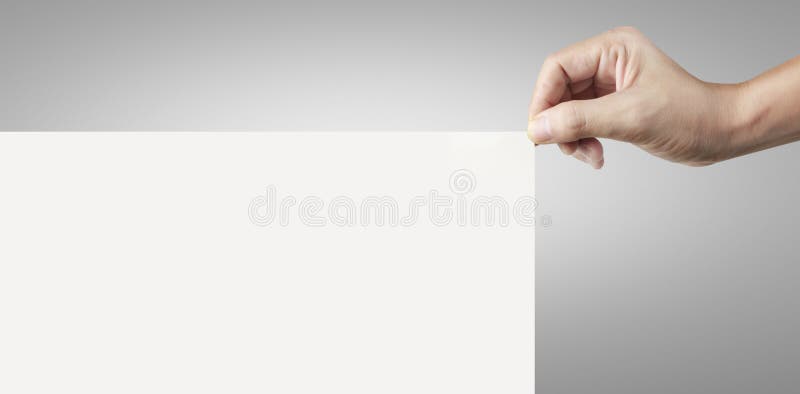 Close Up Hand Holding Paper Blank for Letter Paper Stock Image - Image ...