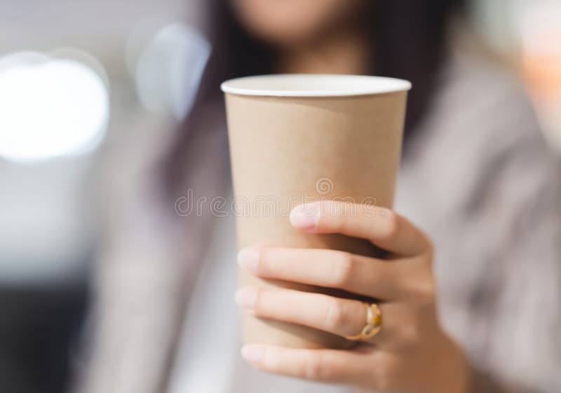 Hand Holding a paper Cup stock illustration. Illustration of beautiful ...