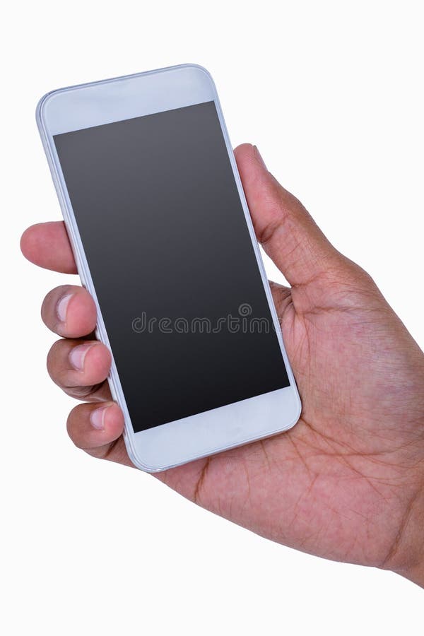 Close Up of Hand Holding a Smartphone Stock Image - Image of phone ...