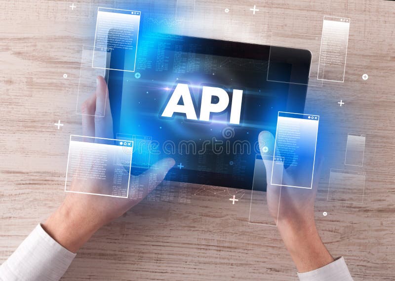 Close-up of a Hand Holding Tablet Stock Image - Image of finger ...