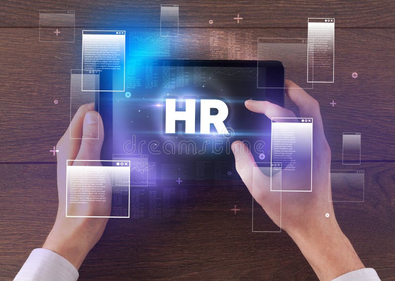 Close-up of a Hand Holding Tablet Stock Image - Image of data ...