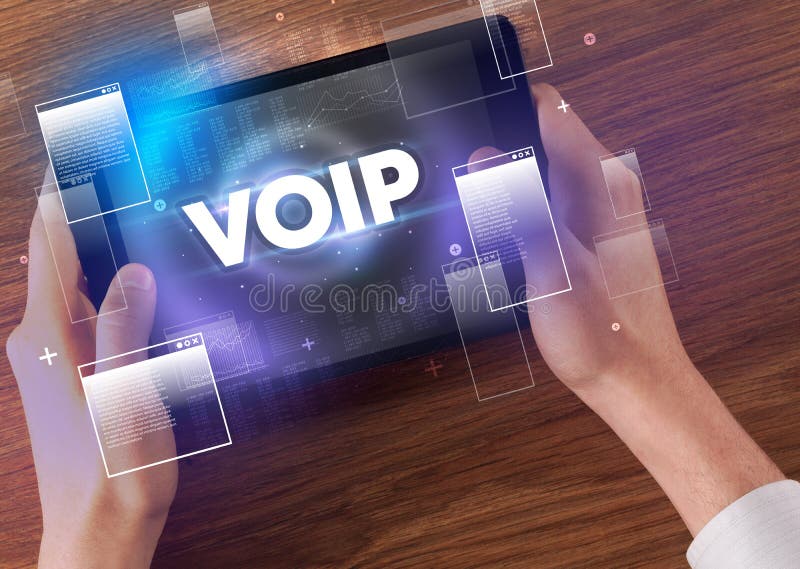Close-up of a Hand Holding Tablet Stock Image - Image of voip, solution ...