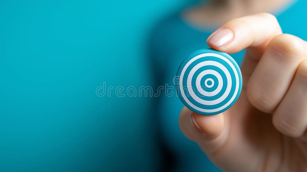 Close-Up of Hand Holding Target Icon Precision and Goal Achievement on ...