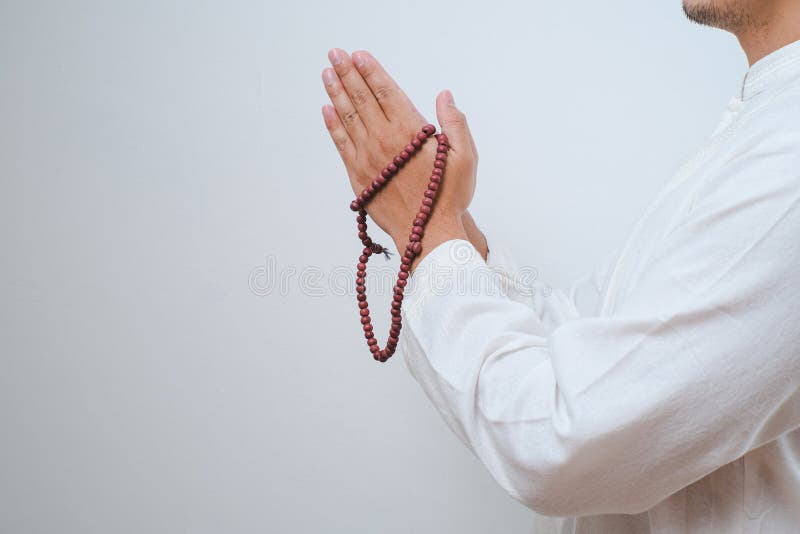 Close Up Hand Holding a Tasbih or Prayer Beads Stock Image - Image of ...