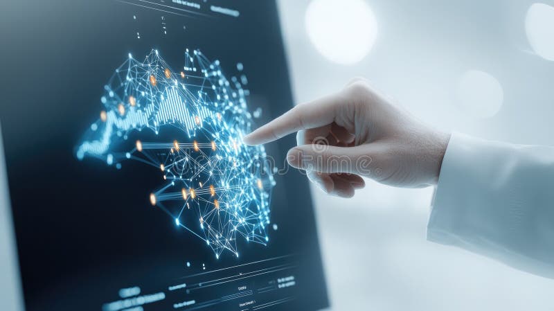 Close-up of a Touchscreen with Hand Drawn Icons Stock Illustration ...