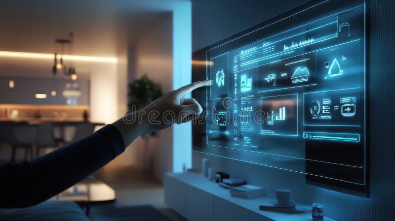 Smart Home Gesture Control System Interface Stock Illustration ...
